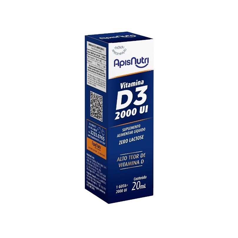 Vitamina D3 Gotas 20ml (1 Gota = 2000 UI) - Padrão: Único | Shopee Brasil