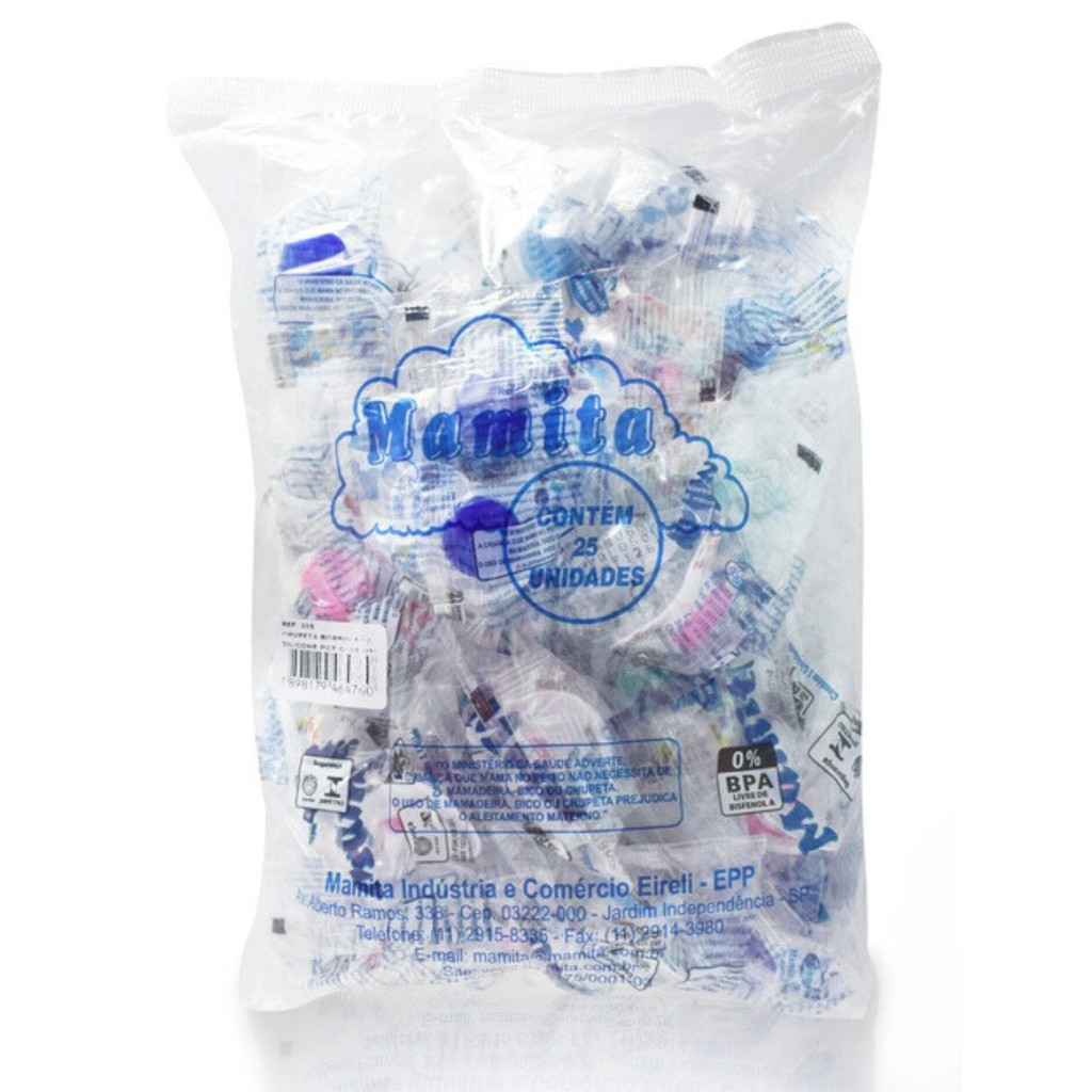 Chupeta Infantil Colorida Redonda Unissex Pacote 25 Unidades | Shopee ...