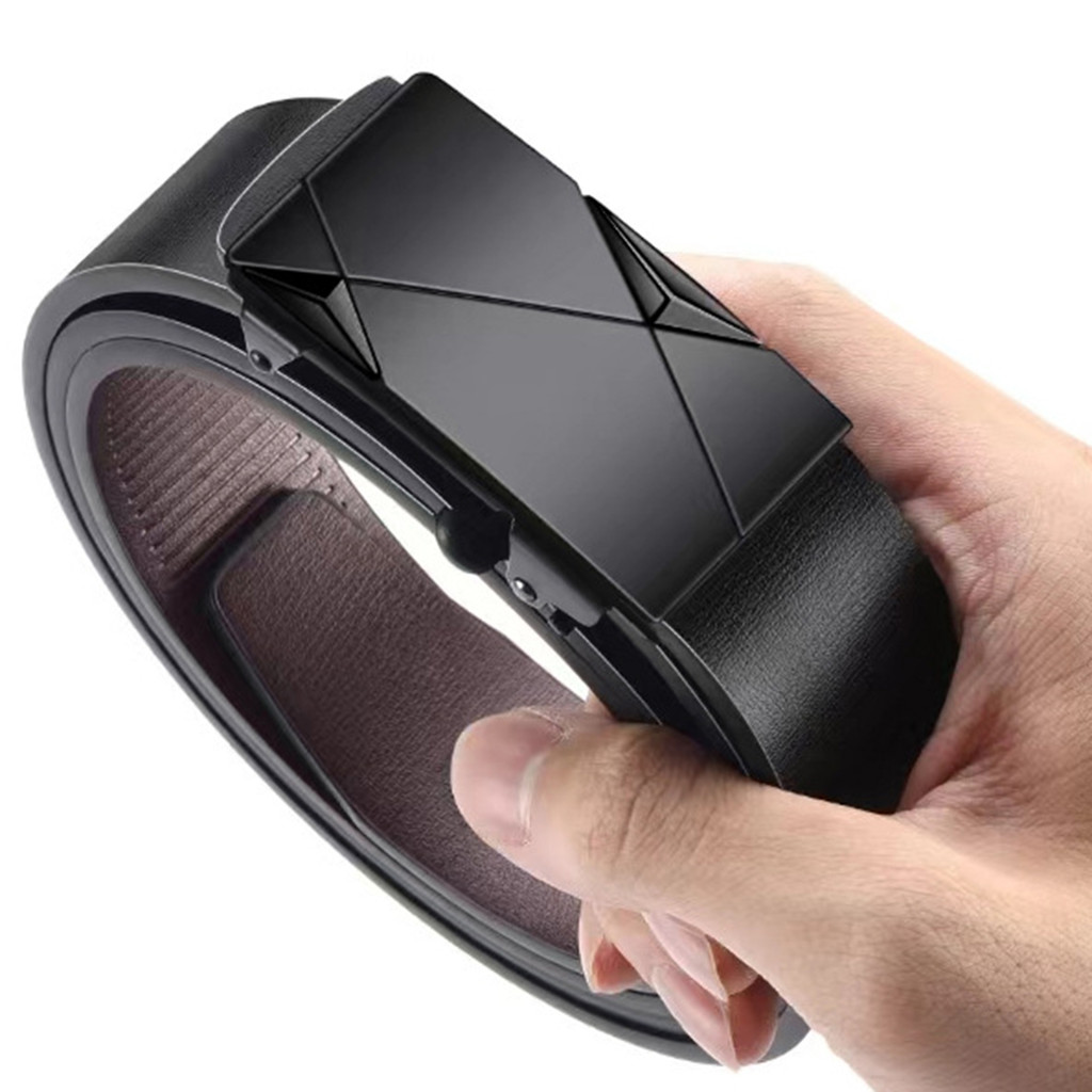 Cinto De Couro Sintético Elegante Masculino Com Fivela Automática ...