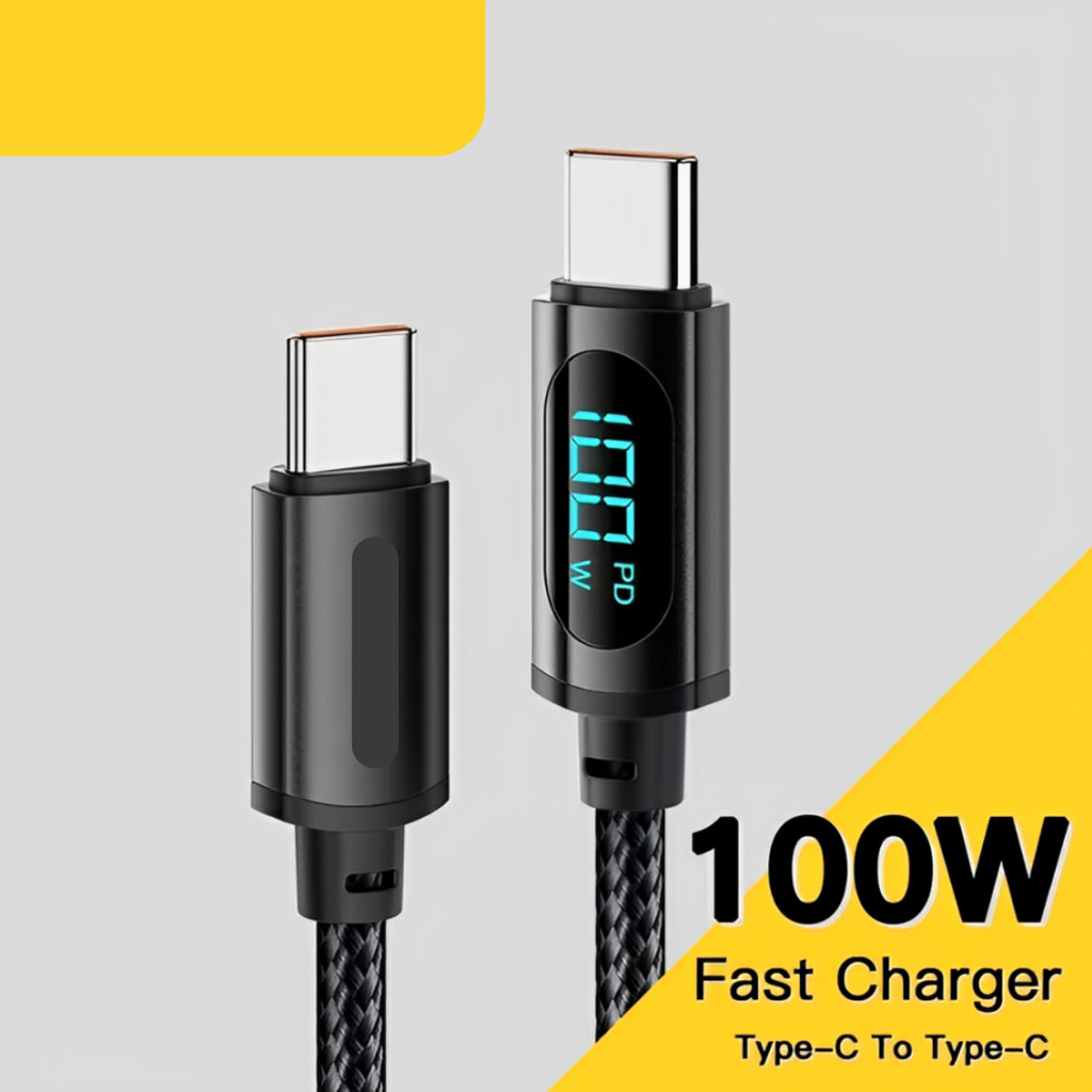 Cabo Tipo C Turbo Cabo Usbc 100w Carga Rápido Display Digital QC ...