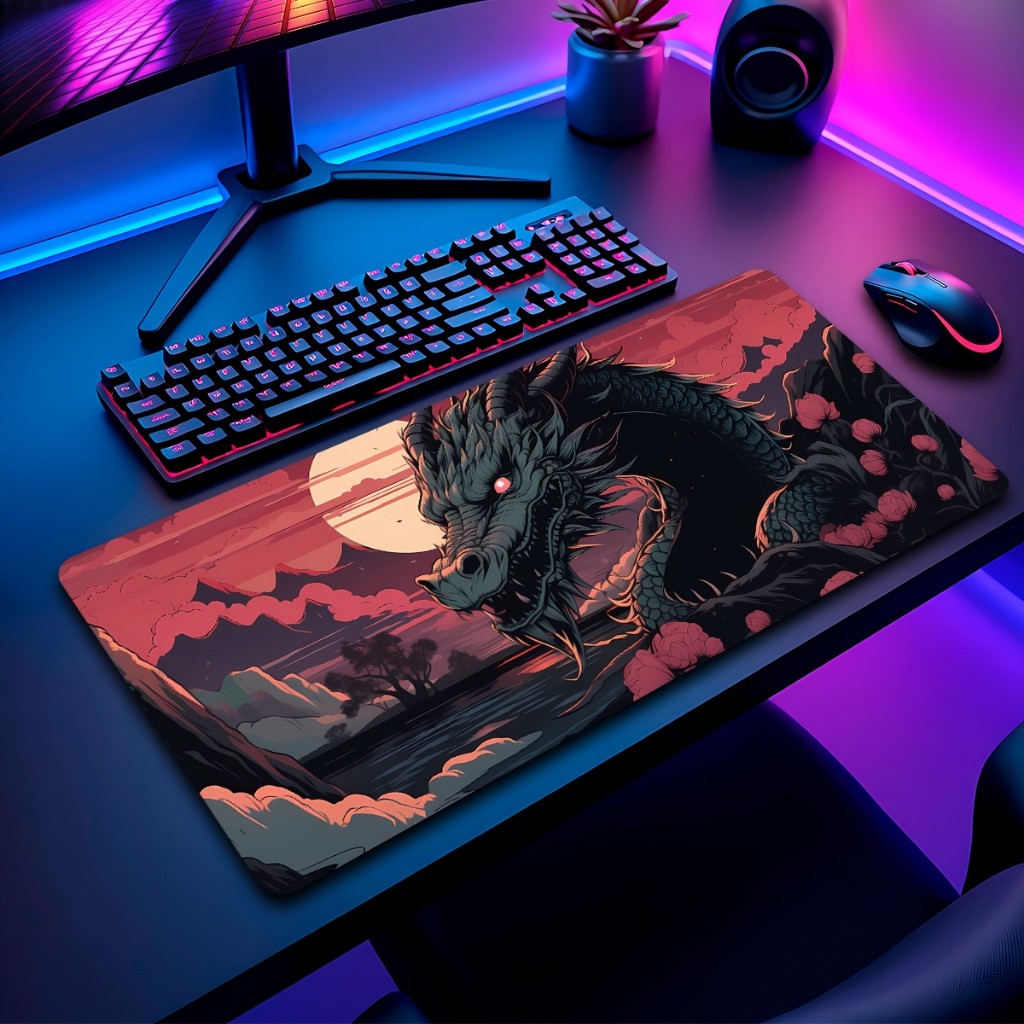 Mouse Pad Dragao Japones Gamer Antiderrapante Grande Diversas Estampas ...