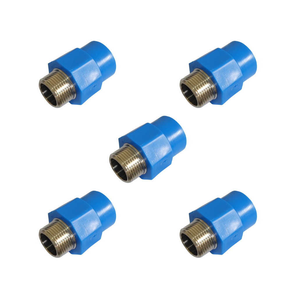 KIT 5x Adaptador Macho 25 x 3/4" BSP PPR Azul para Rede de Ar Comprimido | Shopee Brasil