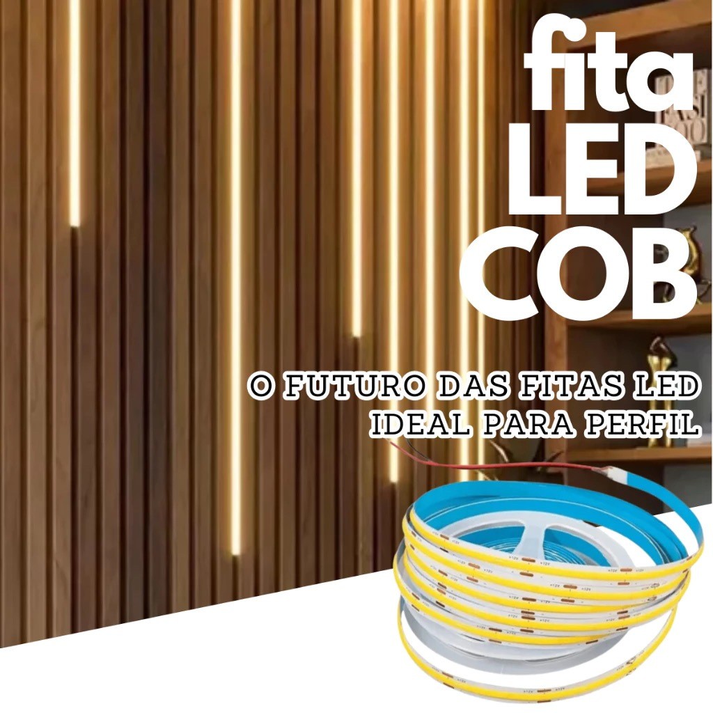 Fita Led Cob 3000k 4000K 6000K 5mts 8mm 320led/480led/M 12v Ip20 Para Perfil | Shopee Brasil