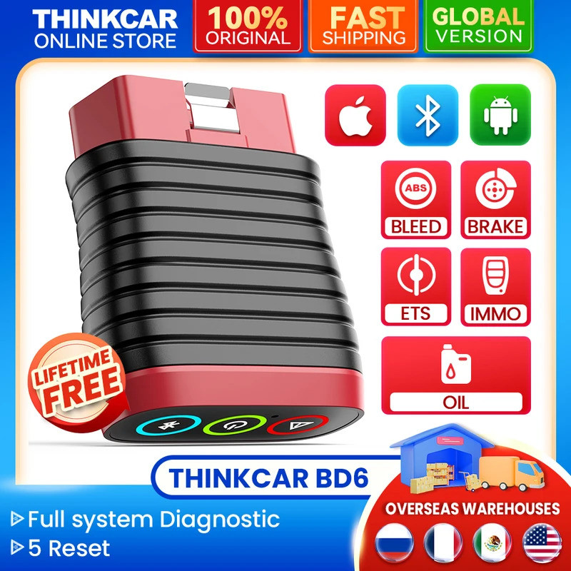 THINKCAR BD6 OBD2 Scanner ferramentas de diagnóstico leitor de código automático de sistema ...