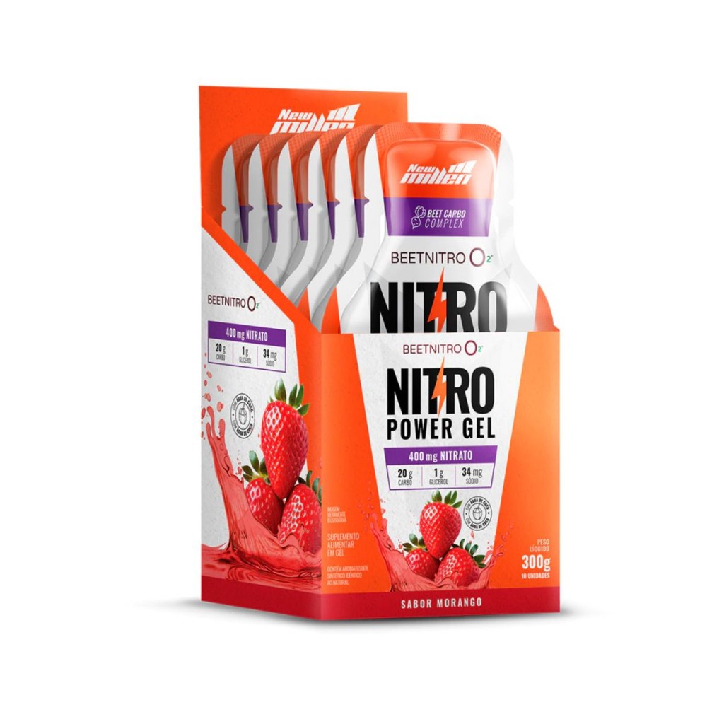 Nitro Power Gel Cx C/10 Sachês - New Millen | Shopee Brasil