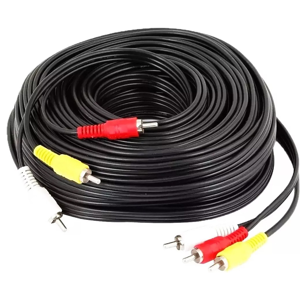 Cabo Audio E Video Rca 10 Metros Av 3 Vias Tv A Cabo Net | Shopee Brasil