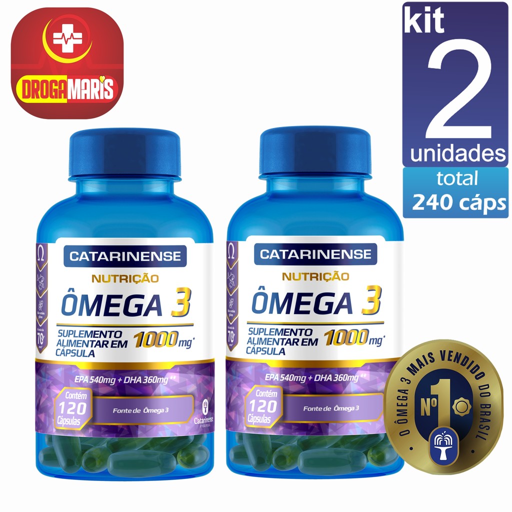 kit 2 Omega 3 1000mg: Fortaleça O Coração E O Cérebro - 120 cápsulas ...