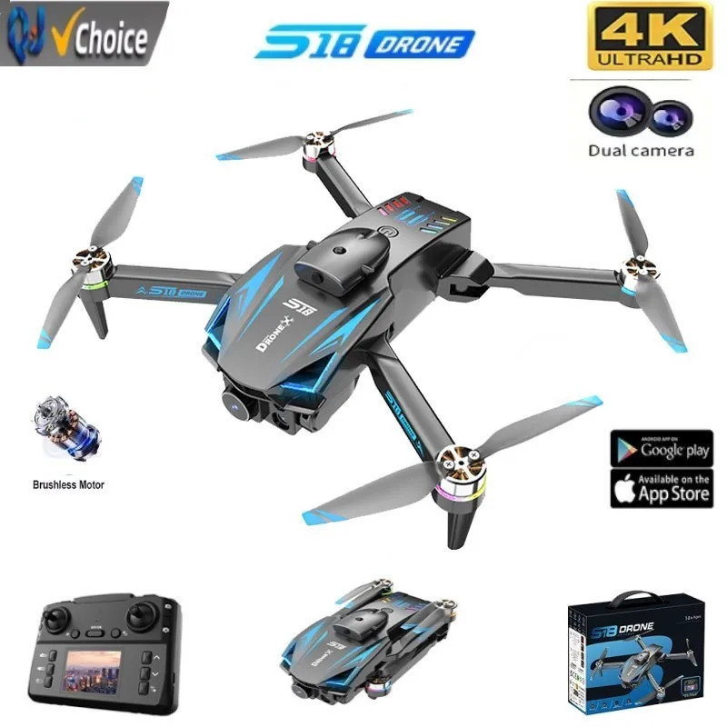 S18 Drone 4K profissional 2 altura da câmera retém 4 lados evitar fluxo ...