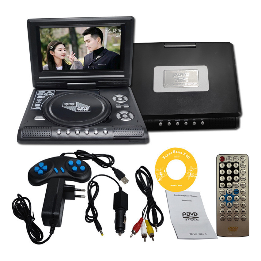 Portátil HD 7,8 Pulgadas TV Home Car DVD Player VCD CD MP3 DVD Player USB SD Cards RCA Portatil ...
