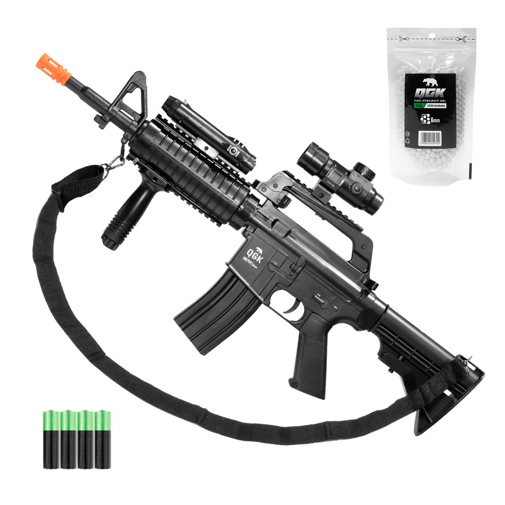 RIFLE AIRSOFT AIRGUN M4 SPRING MR744 QGK 6MM+PACK+1000BBs | Shopee Brasil