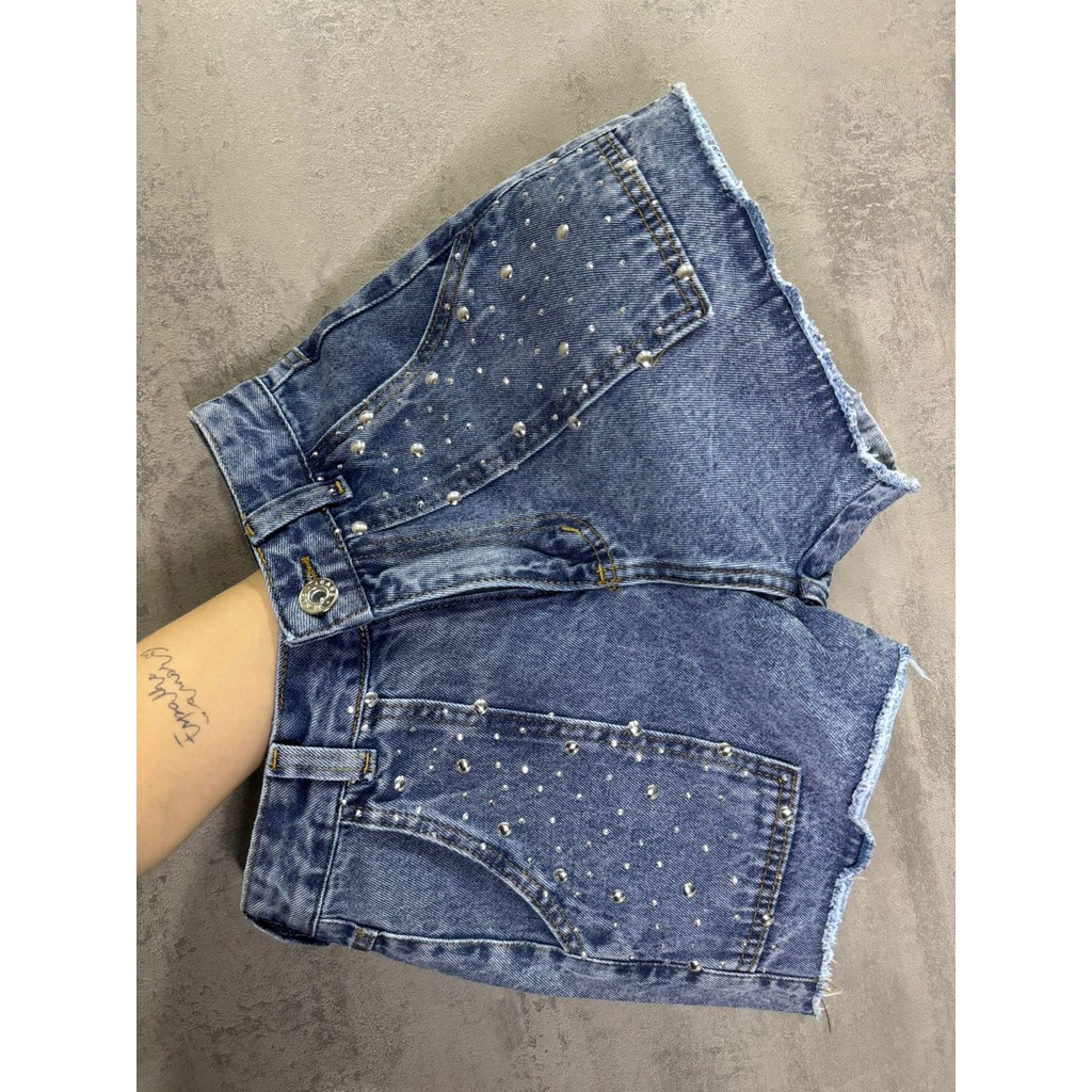 Short Jeans Com Strass No Bolso | Shopee Brasil