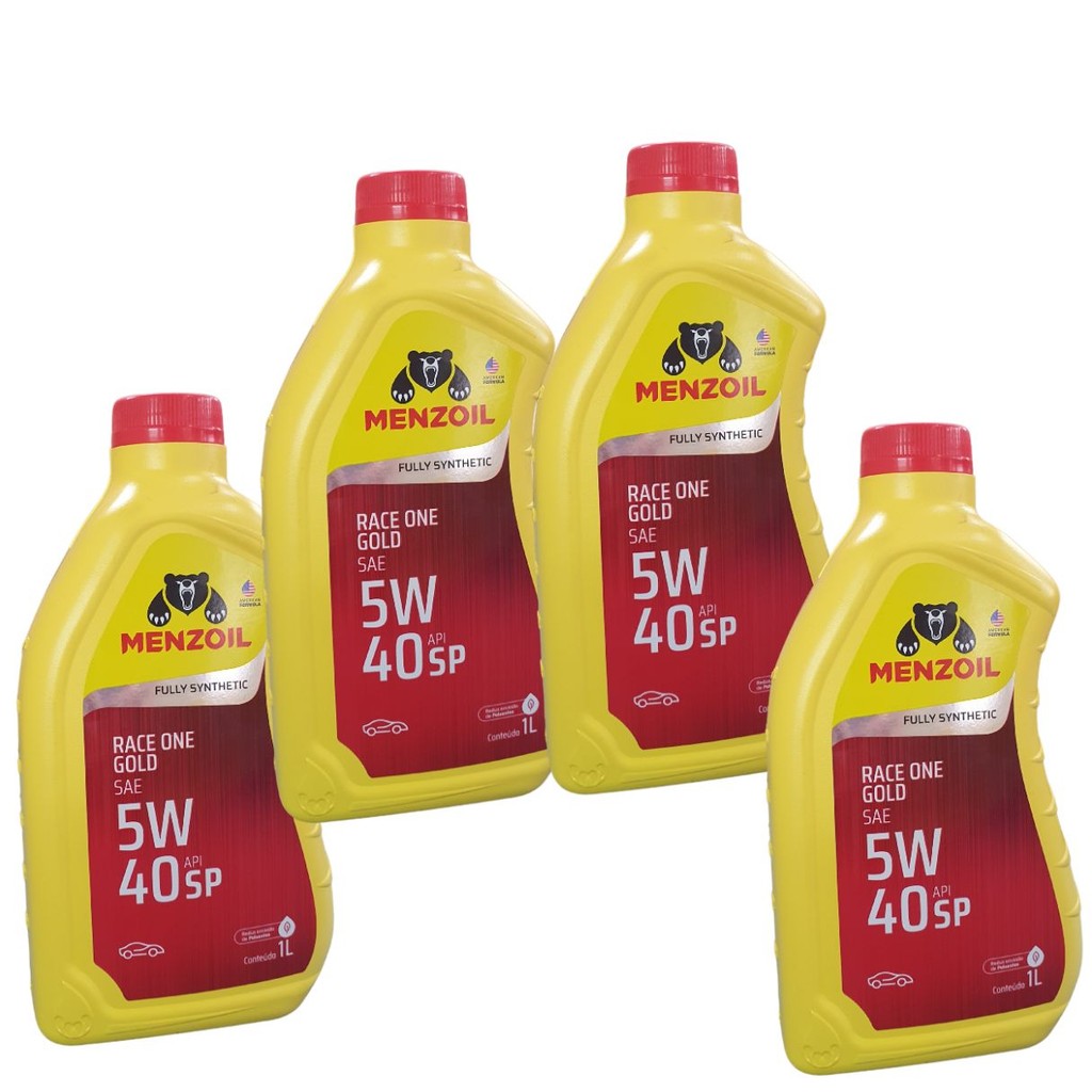 Kit com 4L de Óleo para Motor 5W40 SP Menzoil Gold Sintético | Shopee ...