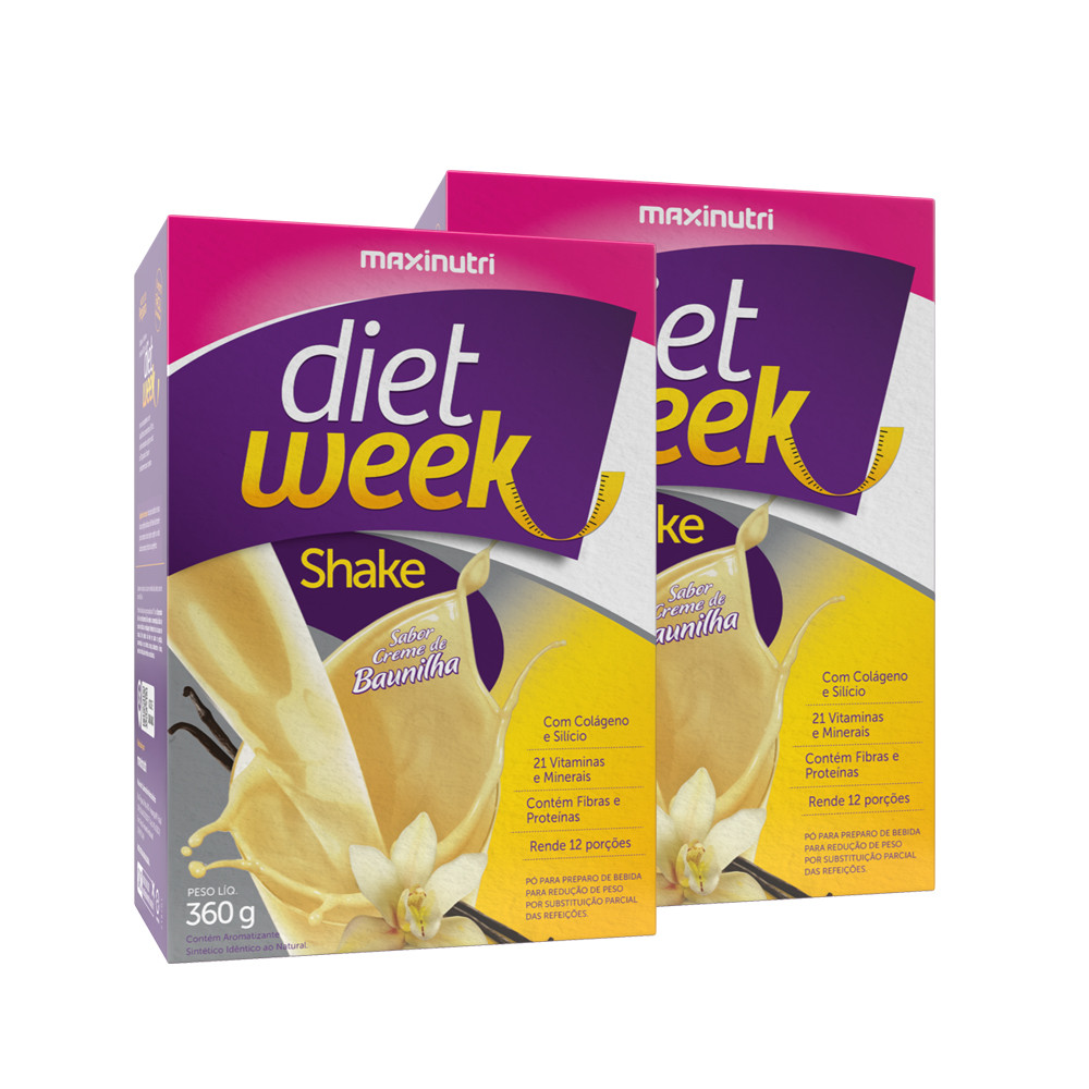 Kit 2 Diet Week Shake Sabor Baunilha 360g Maxinutri | Shopee Brasil