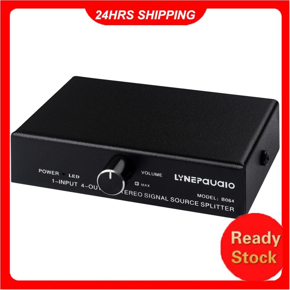 LYNEPAUAIO B064 1 in 4 out Audio Signal Distributor Stereo Source ...
