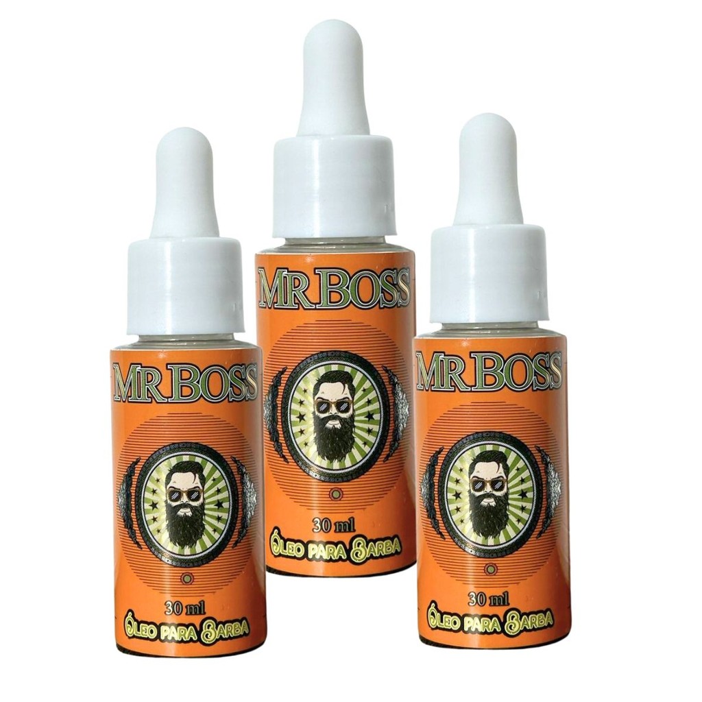 Kit 3 Óleos Para Barba 30ml Hidratante Suave Mr Boss Safira | Shopee Brasil