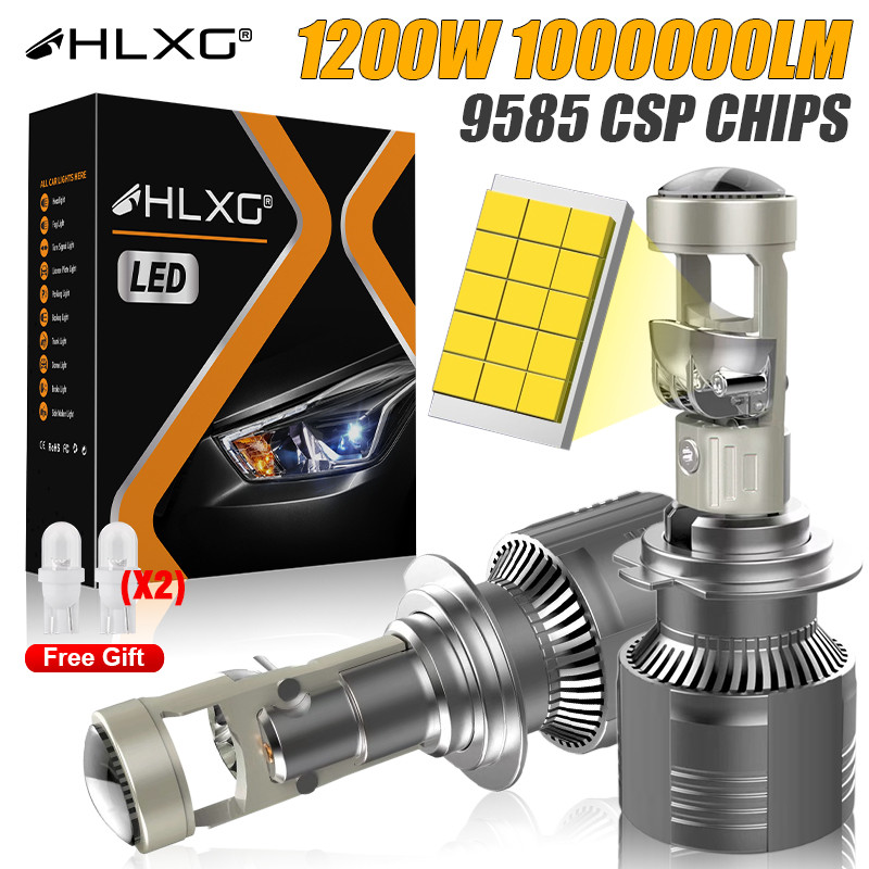 HLXG H7 H4 Canbus Farol Do Carro Mini Lente H11 H8 9005 9006 HB3 HB4 LED Lâmpada Projetor 6000K ...