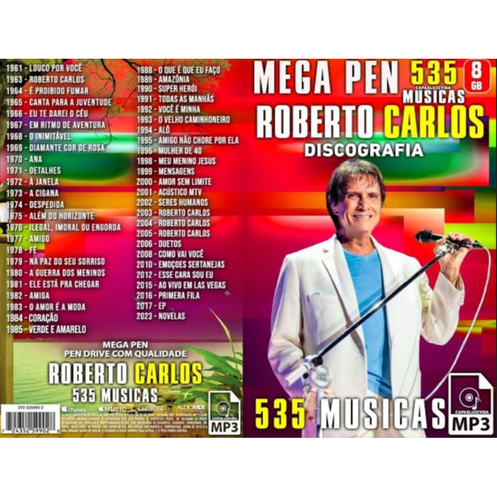 Pen Drive 8 Giga 535 Roberto Carlos | Shopee Brasil