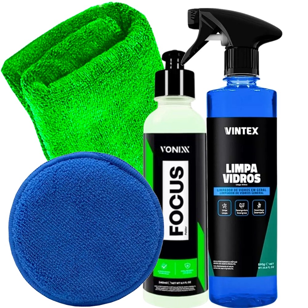 Kit Limpa Vidros e Removedor de Manchas Focus Vonixx Não Agressivo ...