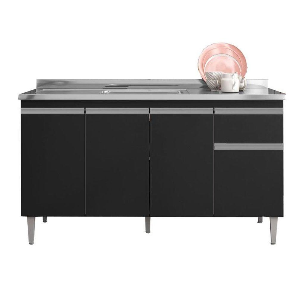 Balcão De Pia Tatiane 145 Cm Preto Fosco - Ajl | Shopee Brasil