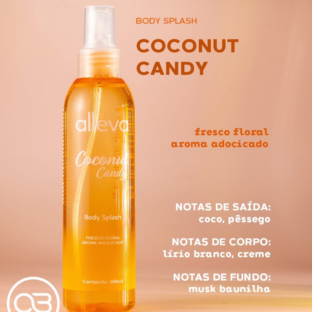 Body Splash Coconut Candy Alleva 200ml | Shopee Brasil