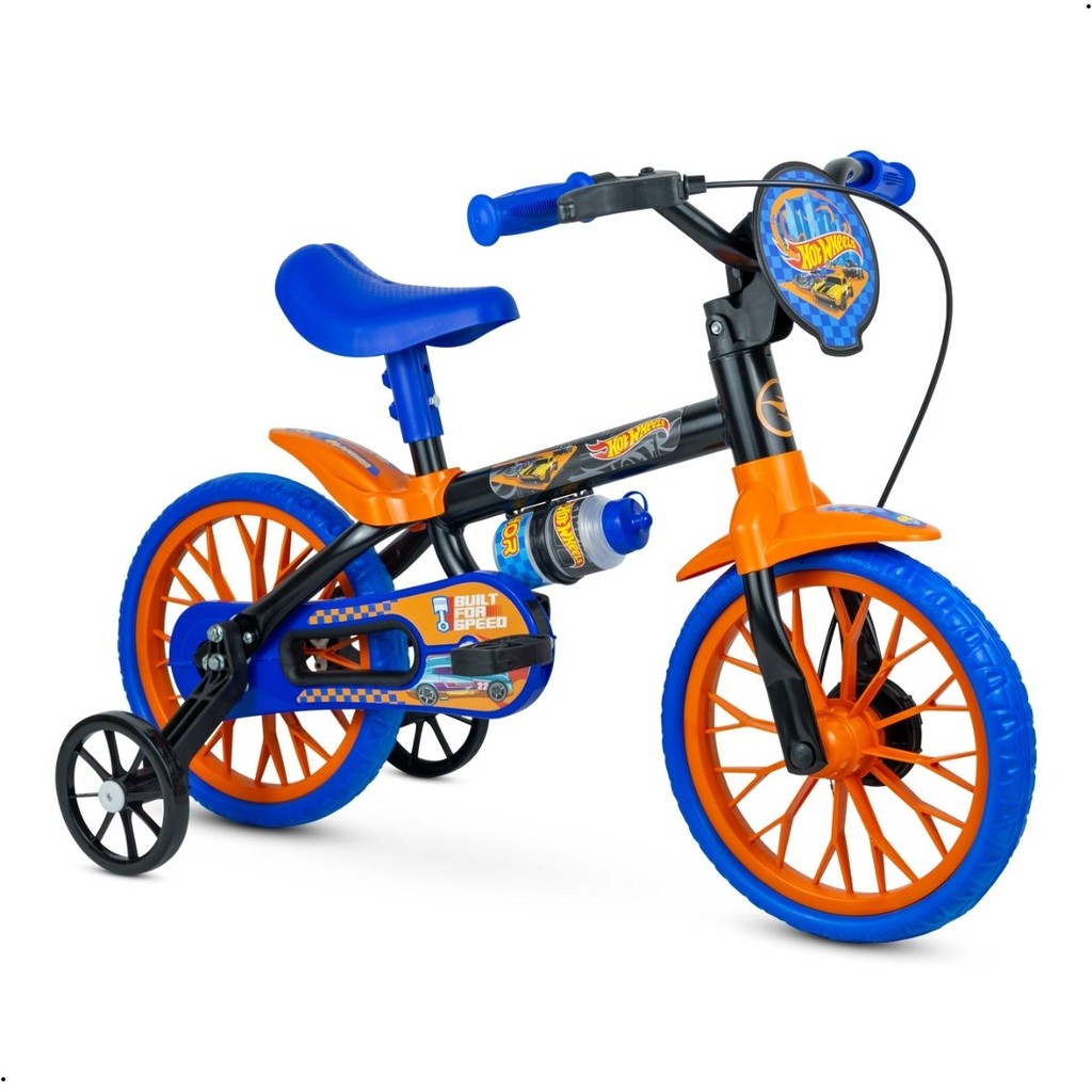 Bicicleta Hot Wheels Infantil Carro 3 anos Com rodinhas Nathor Aro 12 ...