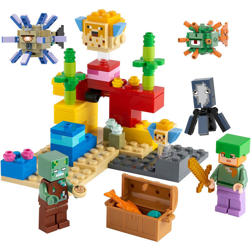 [31] Blocos de construção Lego compatíveis Coral Reef Diving Baiacu ...