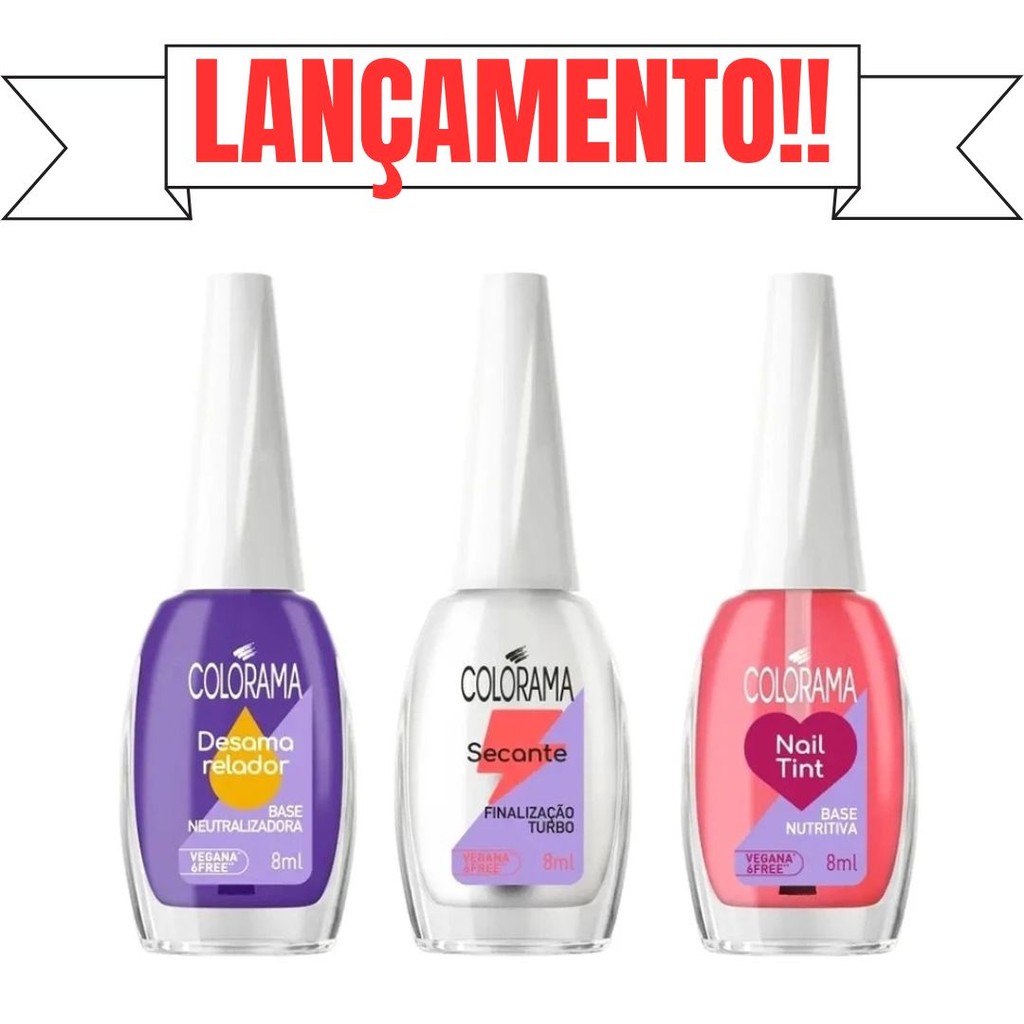 Lançamento Colorama Kit Nail Tint, Secante e Desamarelador | Shopee Brasil