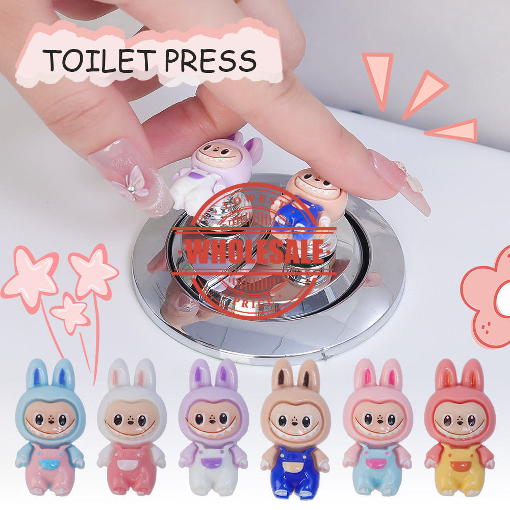 Cartoon Labubu Toilet Press-Botão Do Tanque Vaso Sanitário Sentado-Alça ...