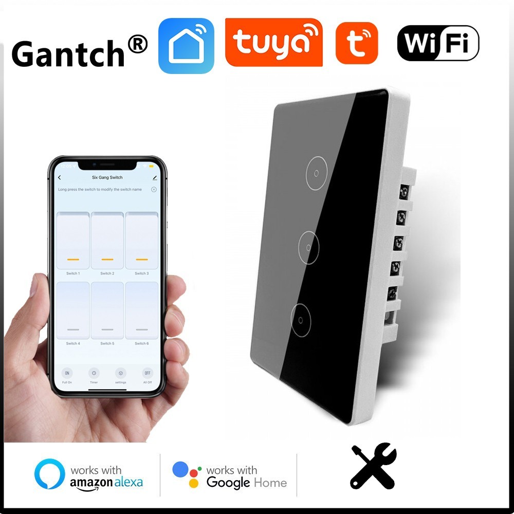 Tuya Interruptores Inteligentes Luz EUA Interruptor De Toque WiFi ...