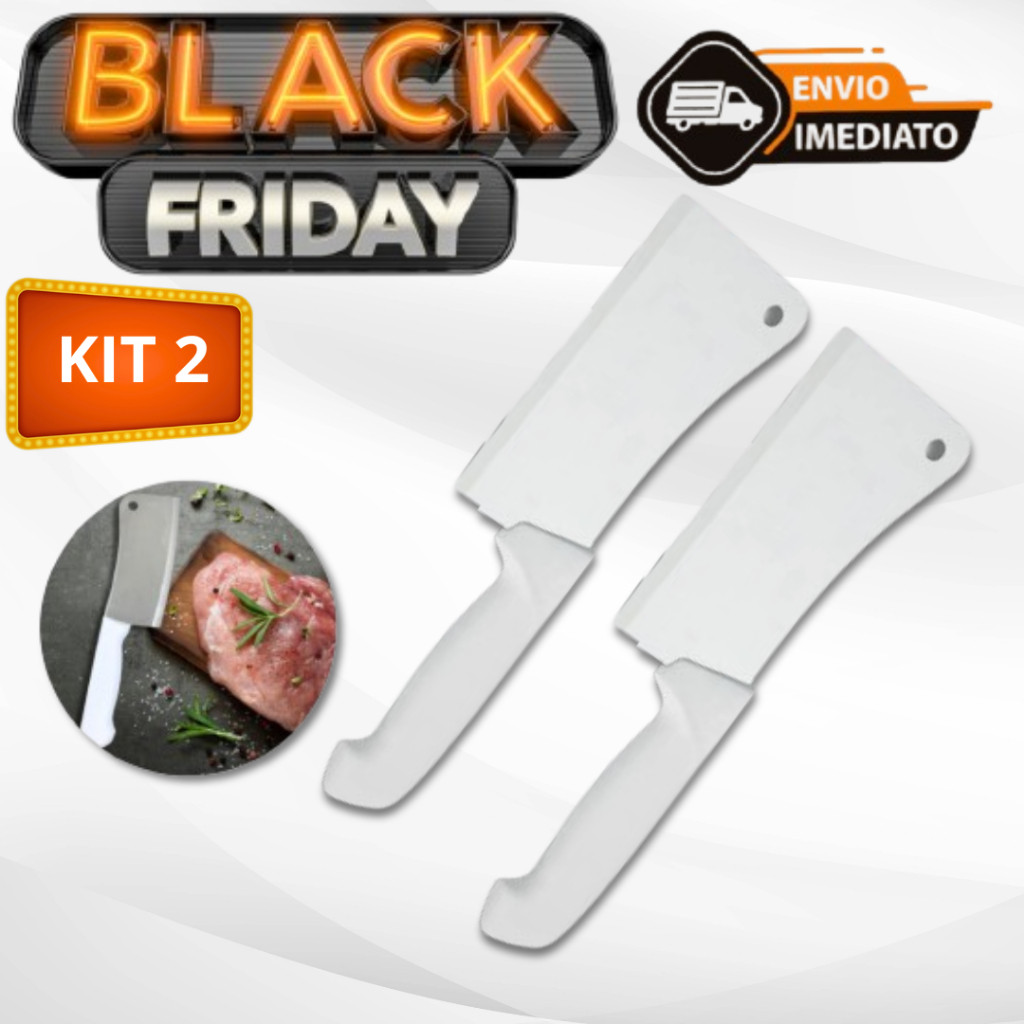 Kit Faca Cutelo Machadinha Profissional Inox 6 Polegadas Do Chef Cabo ...