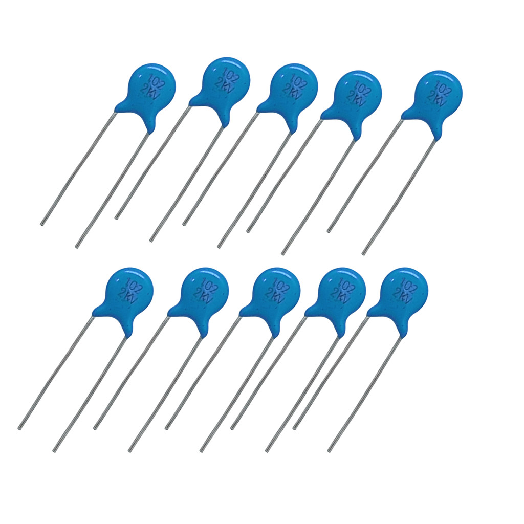 10 Unidades Capacitor - Disco Cerâmico 1k 2kv 1000pf | Shopee Brasil