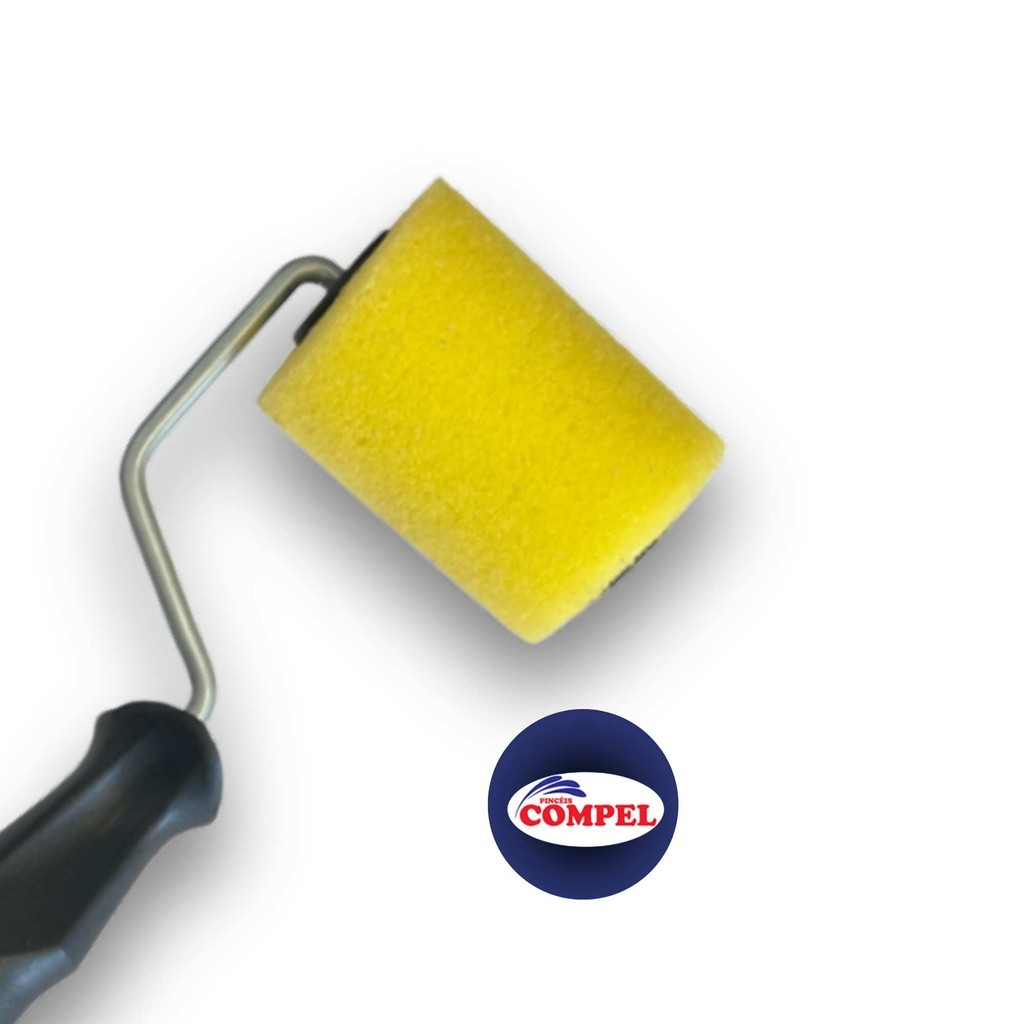 Rolo de Espuma Amarelo Pop Com Cabo 05 cm / Marca: Compel | Shopee Brasil