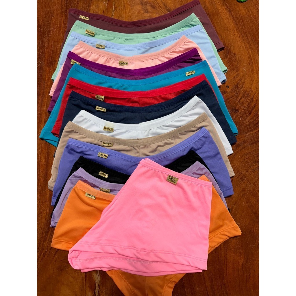 KIT 10 Calcinha Shortinho Cueca Boxer Feminina Gestante Pós Parto Lingerie Íntimo Super ...