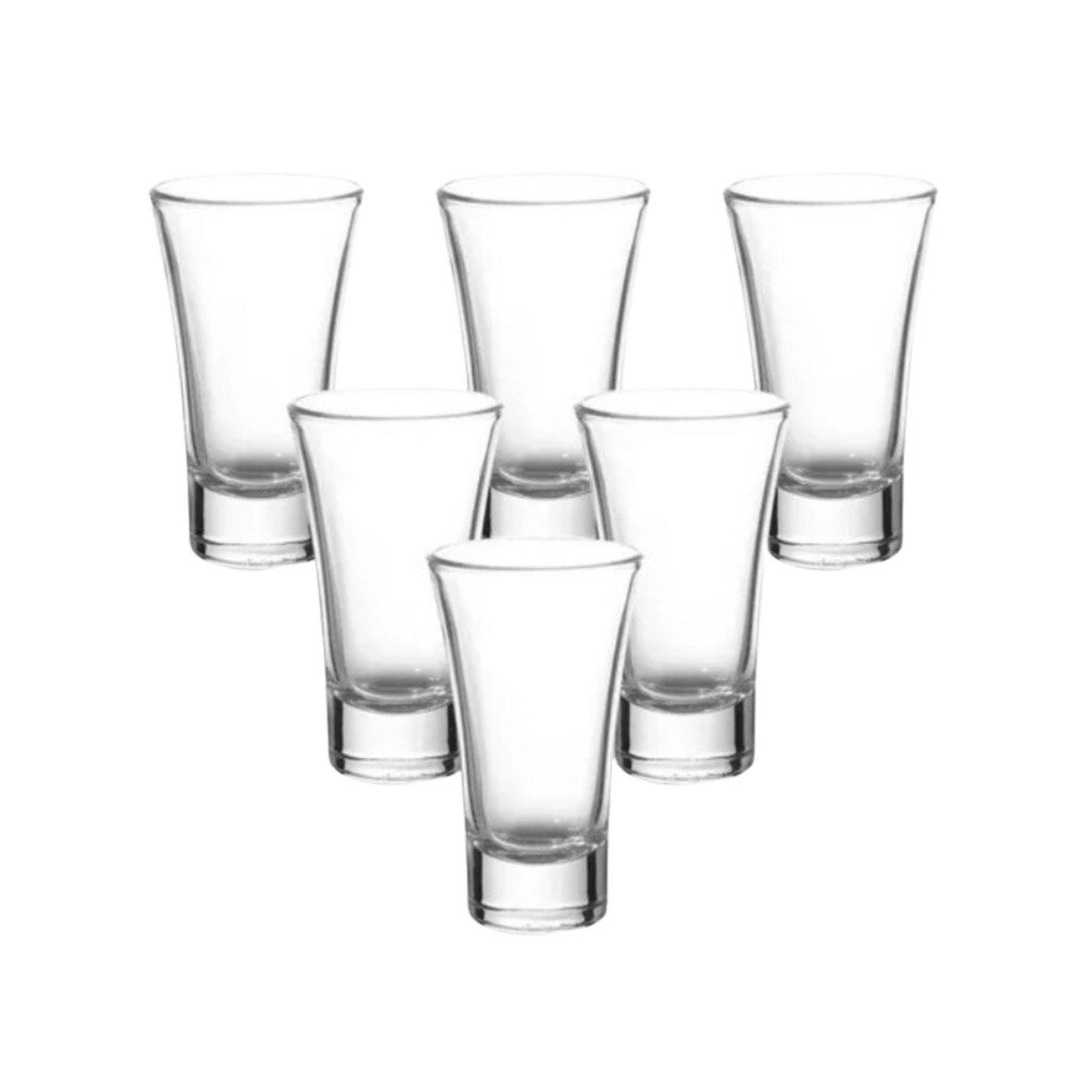 Kit 6 Copo Copinho Dose Shot De Vidro 70ml Design Elegante Clássico Bar ...