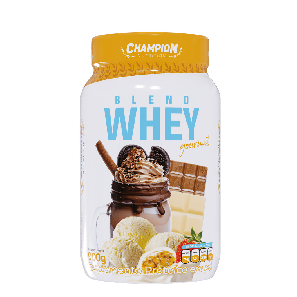 Whey Protein Blend Gourmet 900g Completo Vários Sabores Champion ...