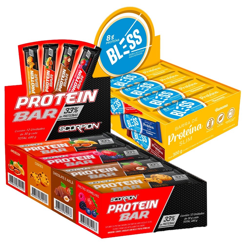 Kit Barra de Proteína Scorpion Protein Bar 30g + Barra de Proteina ...