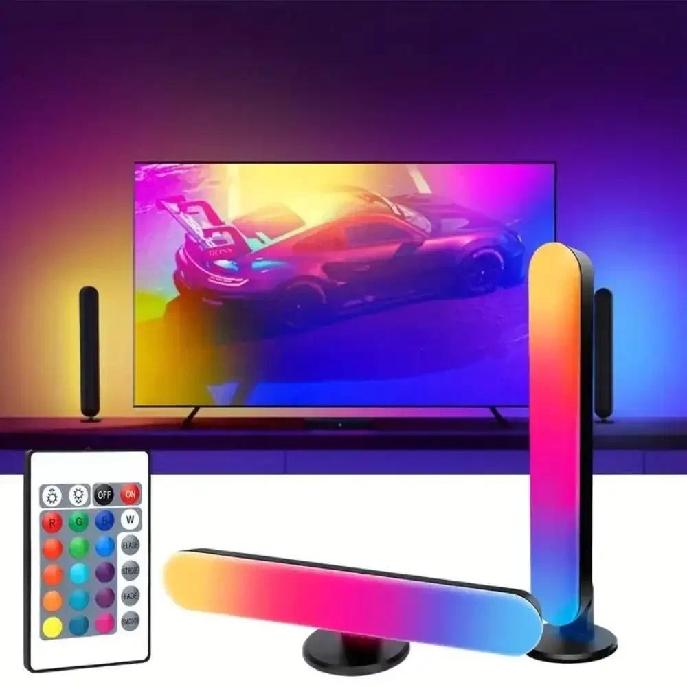 2 Pçs USB LED Barra De Luz RGB Mudança Cor TV Backlight Remoto Sinfonia ...
