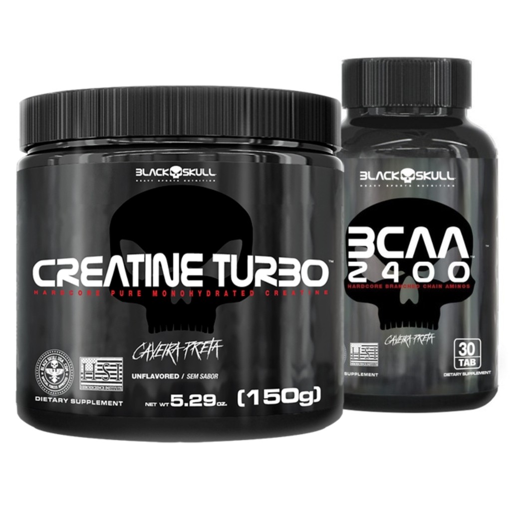 Creatina Monohidratada 150g Turbo + Bcaa 30 Caps Black Skull | Shopee ...