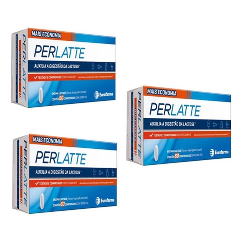 Kit 3 Enzima Lactose Perlatte Enzima Lactase 60 comprimidos | Shopee Brasil
