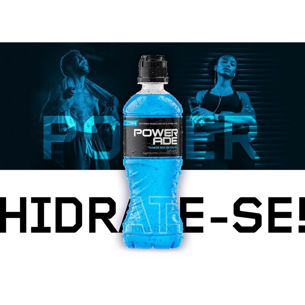 Caixa 12un Isotônico Powerade Mountain Mix Frutas Azul 500ml Bebida ...