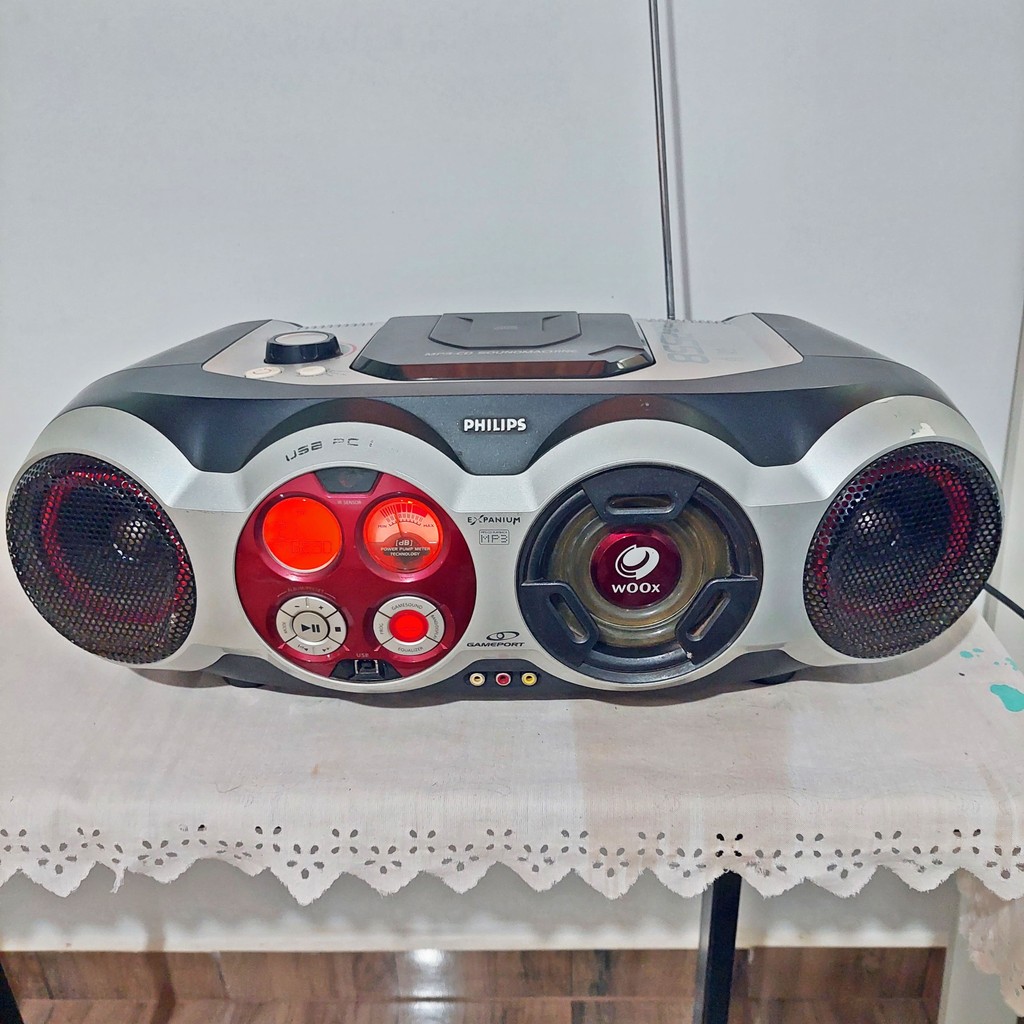 Rádio Philips AZ-2558 Boombox (PARA CONCERTO OU RETIRADA DE PEÇAS) Com ...