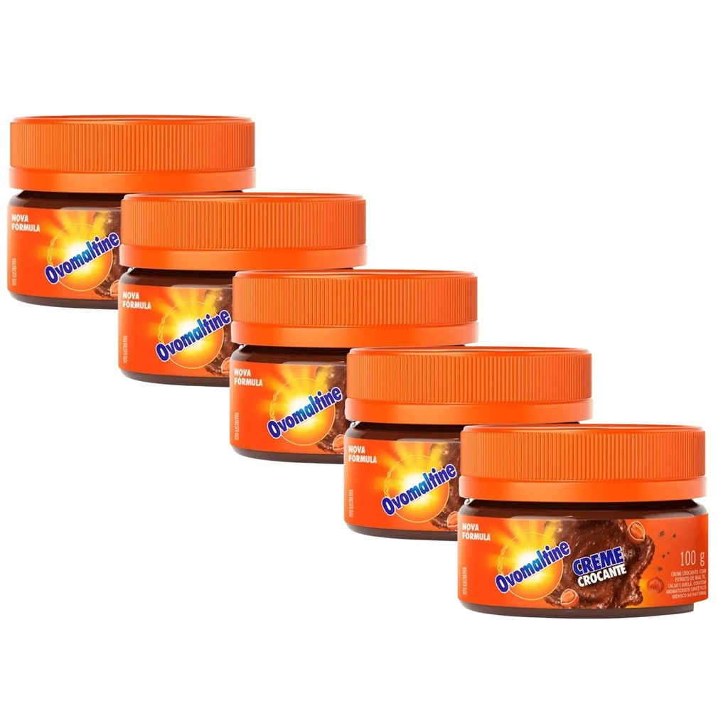 KIT 5 OVOMALTINE CREME CROCANTE POTE 100G | Shopee Brasil