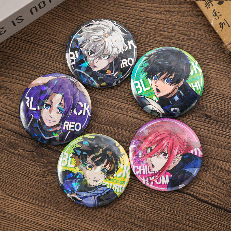 58mm Broches Blue Lock Holográfico/Bachira/Nagi Seishiro/Isagi/Chigiri ...