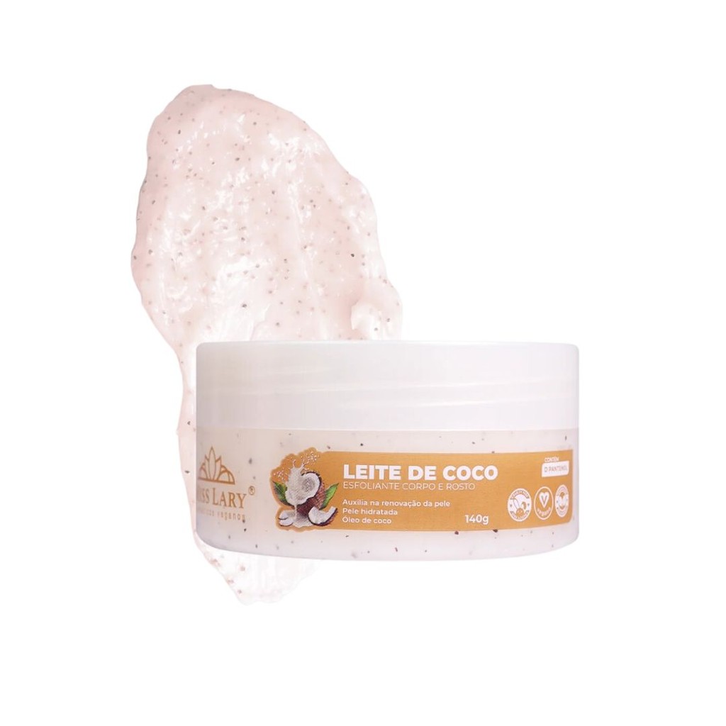 Esfoliante Corpo e Rosto Leite de Coco 140g - Miss Lary | Shopee Brasil