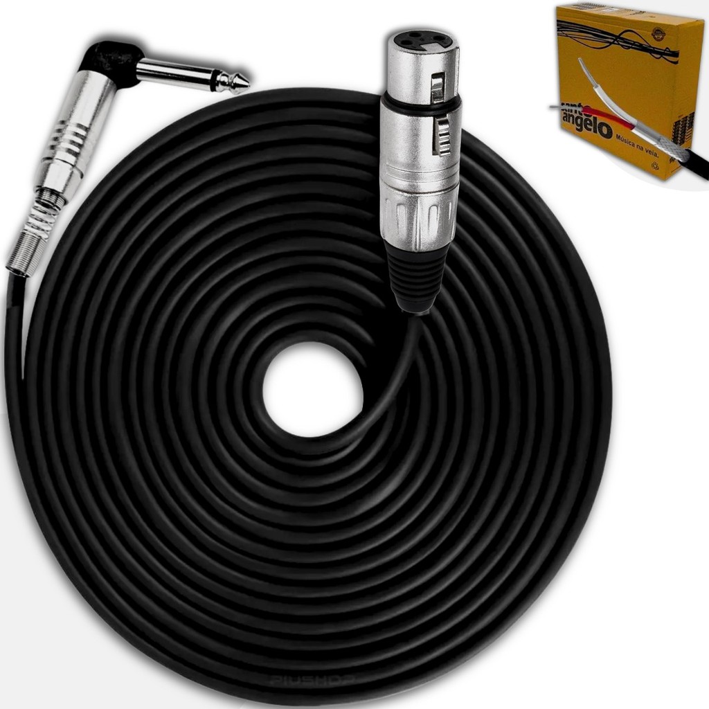 Cabo de Audio Santo Angelo Microfone Instrumento P10 Canon 10 Metros | Shopee Brasil