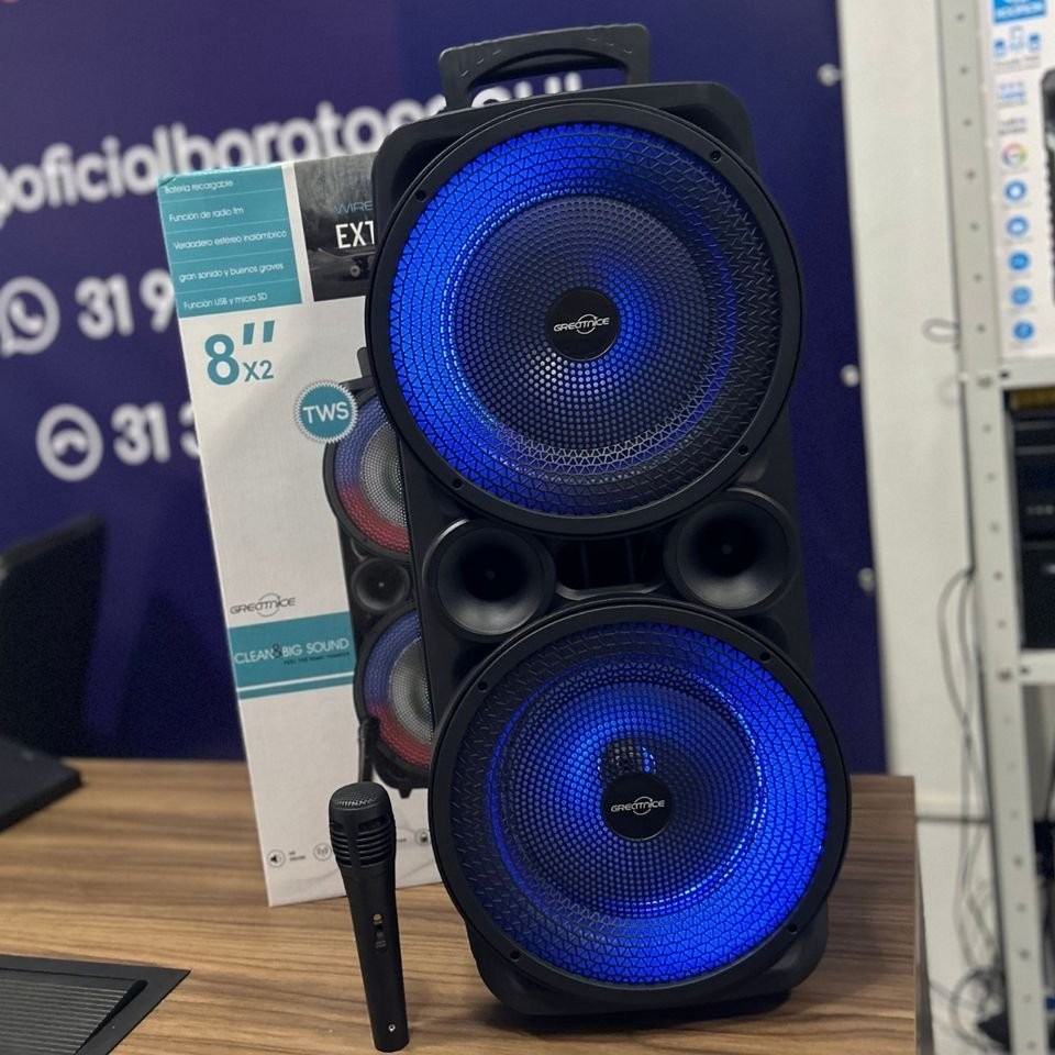 Caixa de Som Portátil 2000W pmpo Bluetooth Grande 70CM S/fio, Microfone ...