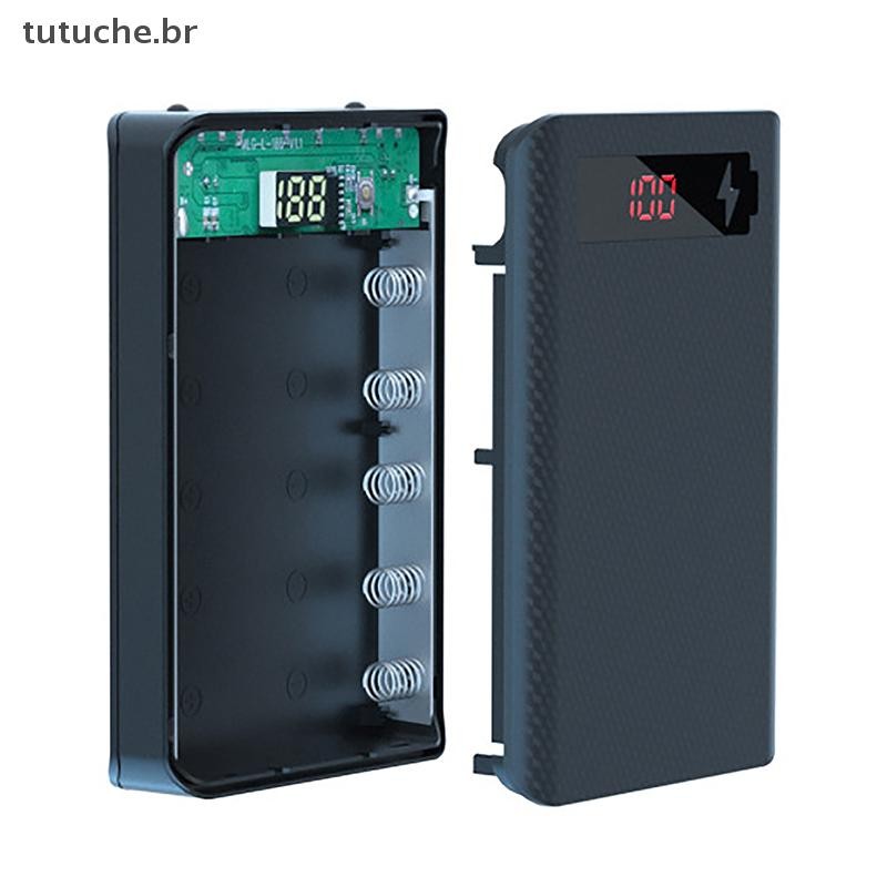 Carregador De Celular TU Destacável DIY Shell 5 * 18650 Caso 10W ...