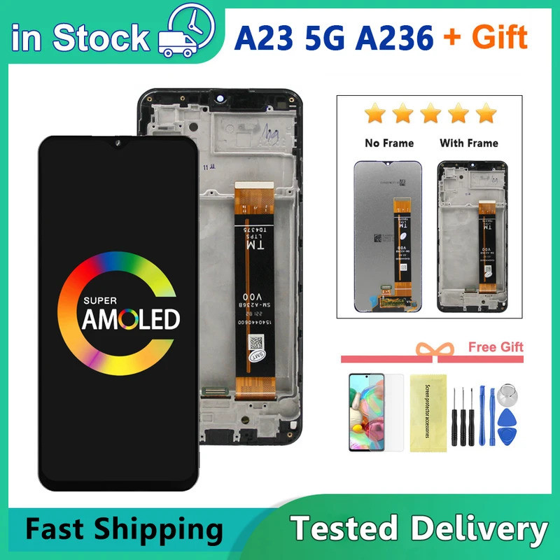 6.6 " Para Samsung A23 5G A236 Display LCD Tela De Toque Digitador Assembléia A236B A236U A236U1 ...