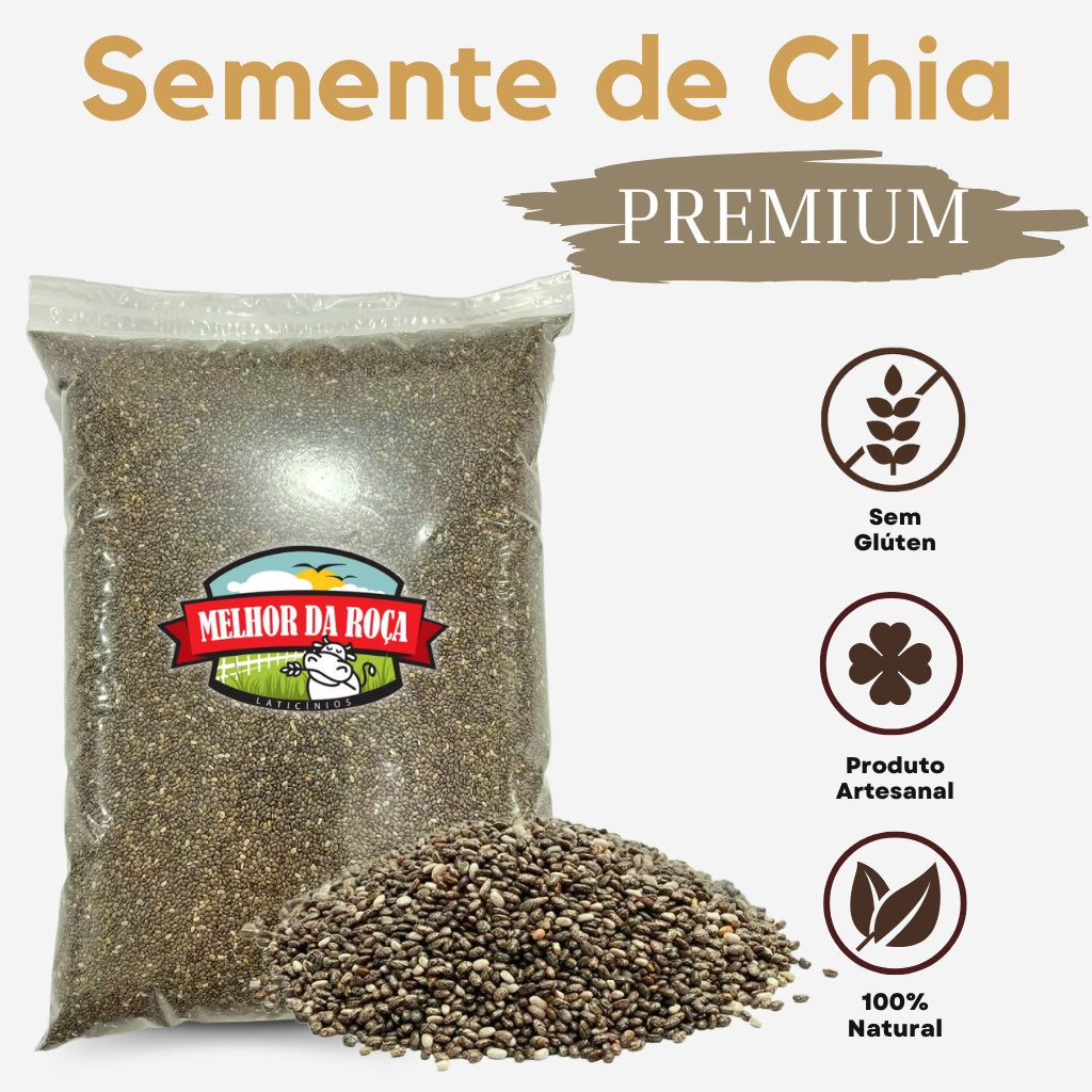 Semente de Chia Premium Pacote - 1Kg | Shopee Brasil