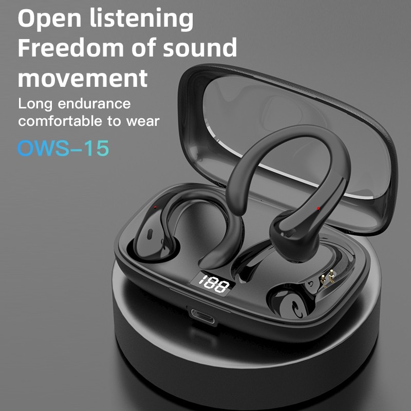 Novo OWS-15 Fones De Ouvido Sem Fio Bluetooth Fone Com Microfones Alta ...